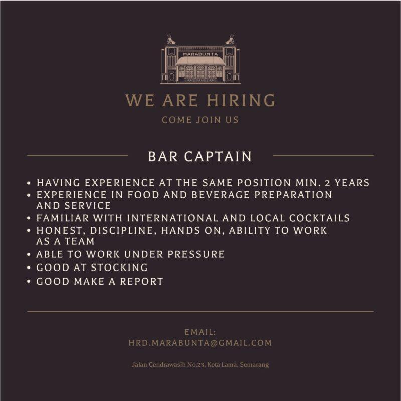 Lowongan Kerja Bar Captain - Captain Floor - Waiter/Waitress ...