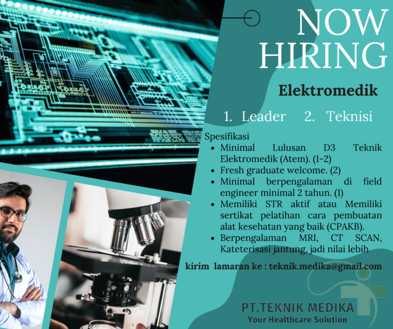 Lowongan Kerja Leader Elektromedik - Teknisi Elektromedik di PT. Teknik Medika - LokerSemar.id