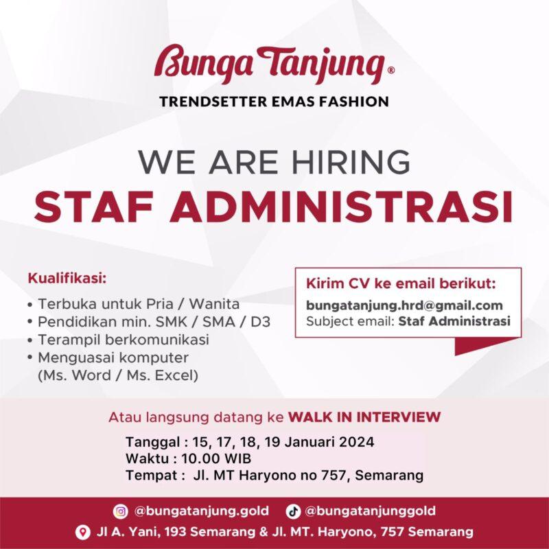 Lowongan Kerja Staf Adminsitrasi - Pramuniaga di Bunga Tanjung Gold ...