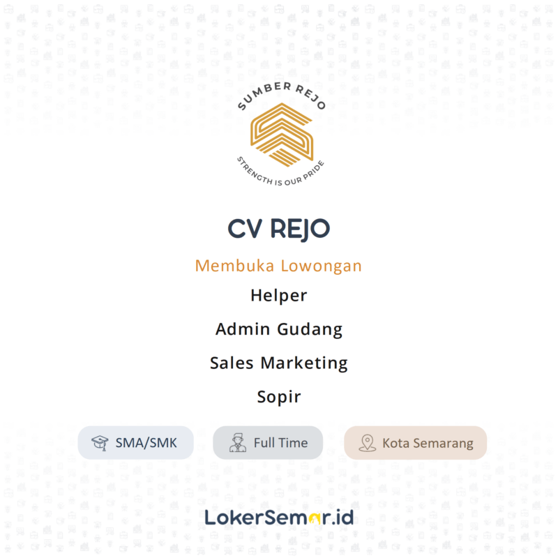 Lowongan Kerja Helper - Admin Gudang - Sales Marketing - Sopir di CV ...