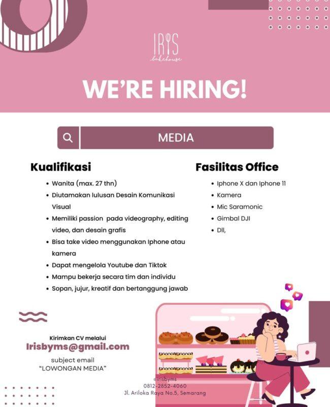 Lowongan Kerja Content Creator (Tim Media) di Iris Bakehouse - LokerSemar.id
