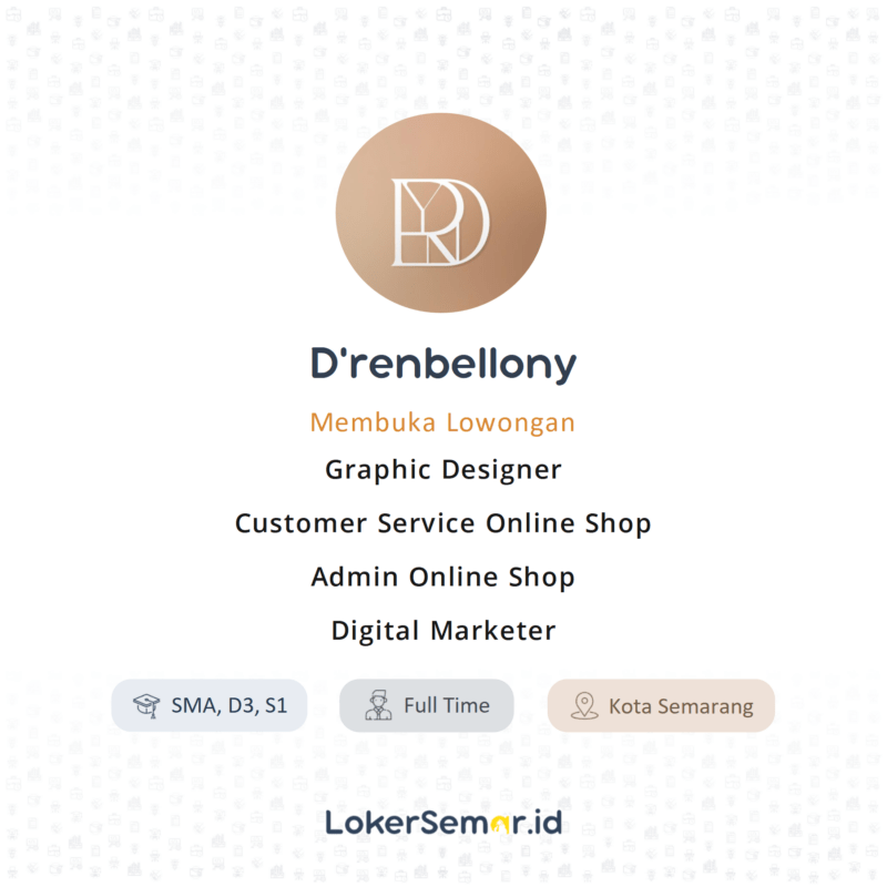 Lowongan Kerja Graphic Designer - Customer Service Online Shop - Admin ...