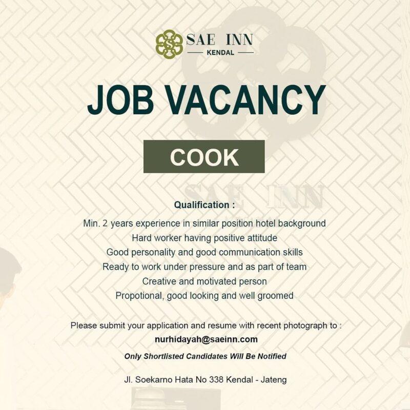 Lowongan Kerja Cook - Receptionist di Hotel Sae Inn Kendal - LokerSemar.id