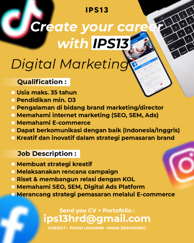 Lowongan Kerja Digital Marketing - Shopkeeper - Admin E Commerce - Content Creator di IPS Sukses ...
