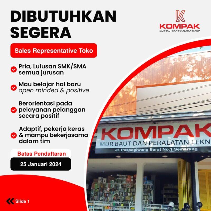 Lowongan Kerja Sales Representative Toko di Kompak Mur Baut dan Teknik ...
