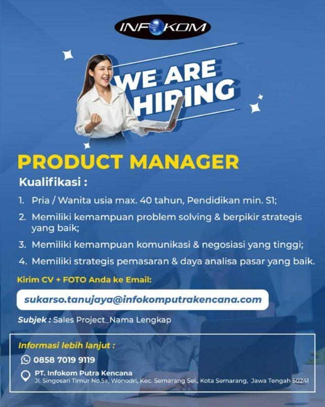 Lowongan Kerja Product Manager - Sales Executive & Project di PT ...