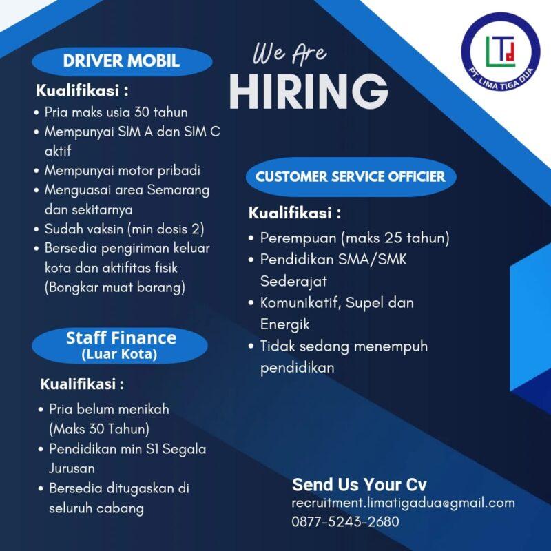 Lowongan Kerja Driver Mobil - Staff Finance (Luar Kota) - Customer ...