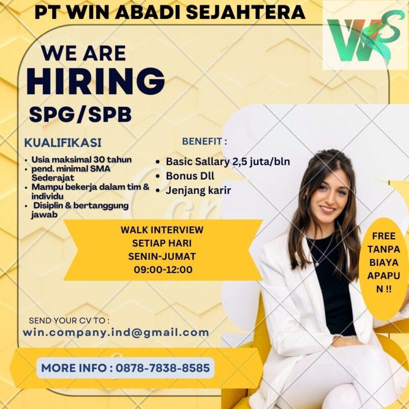 Lowongan Kerja SPG/SPB di PT. Win Abadi Sejahtera - LokerSemar.id
