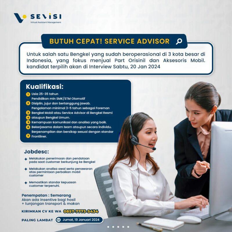 Lowongan Kerja Service Advisor di SEVISI Virtual Assistant - LokerSemar.id