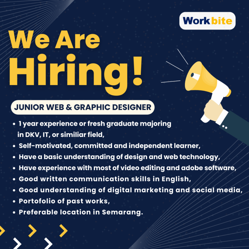 Lowongan Kerja Junior Web & Graphic Designer di Workbite, Pte. Ltd ...