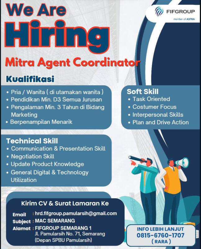 Lowongan Kerja Mitra Agent Coordinator di FIFGROUP - LokerSemar.id
