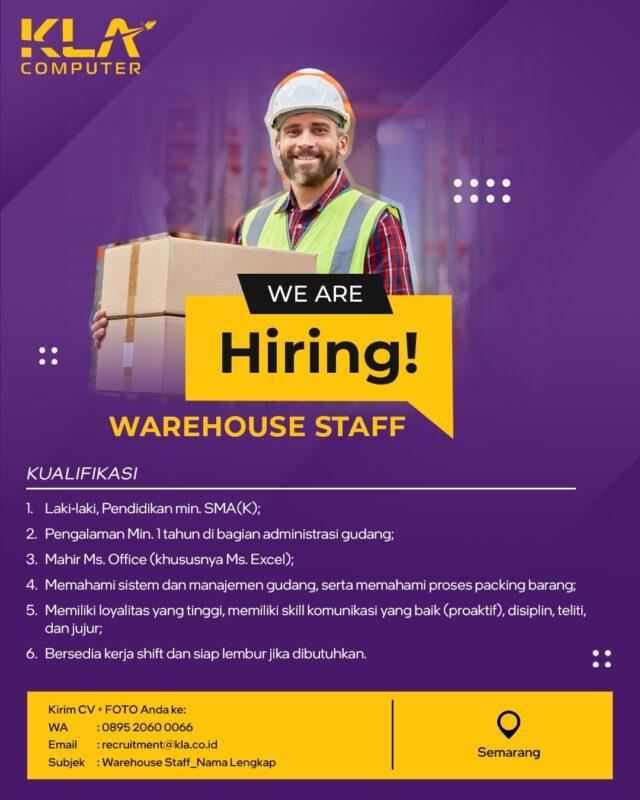 Lowongan Kerja Warehouse Staff di KLA Computer - LokerSemar.id