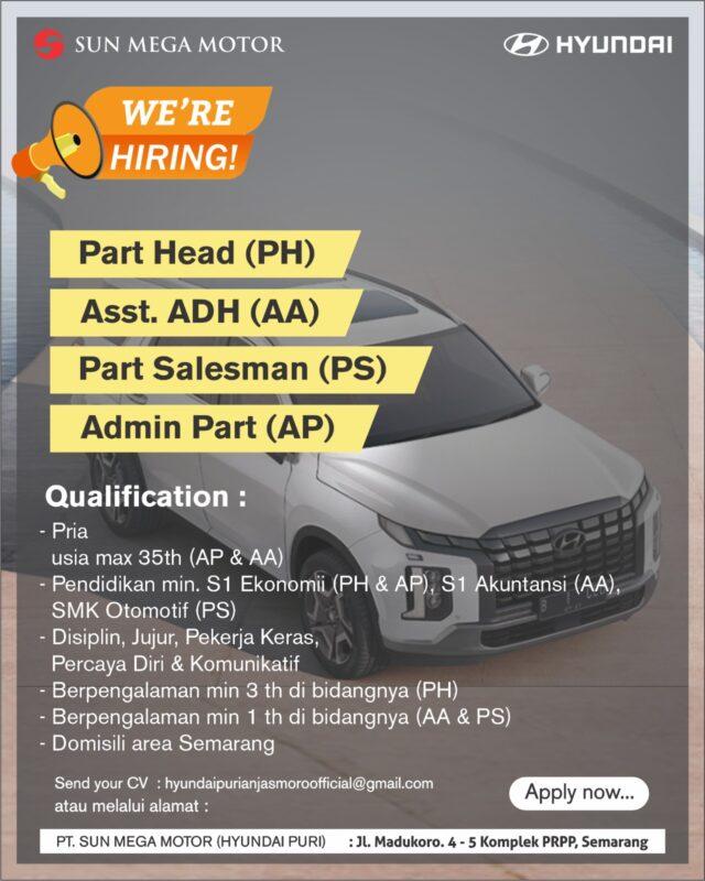 Lowongan Kerja Part Head (PH) - Asst. ADH (AA) - Part Salesman (PS ...