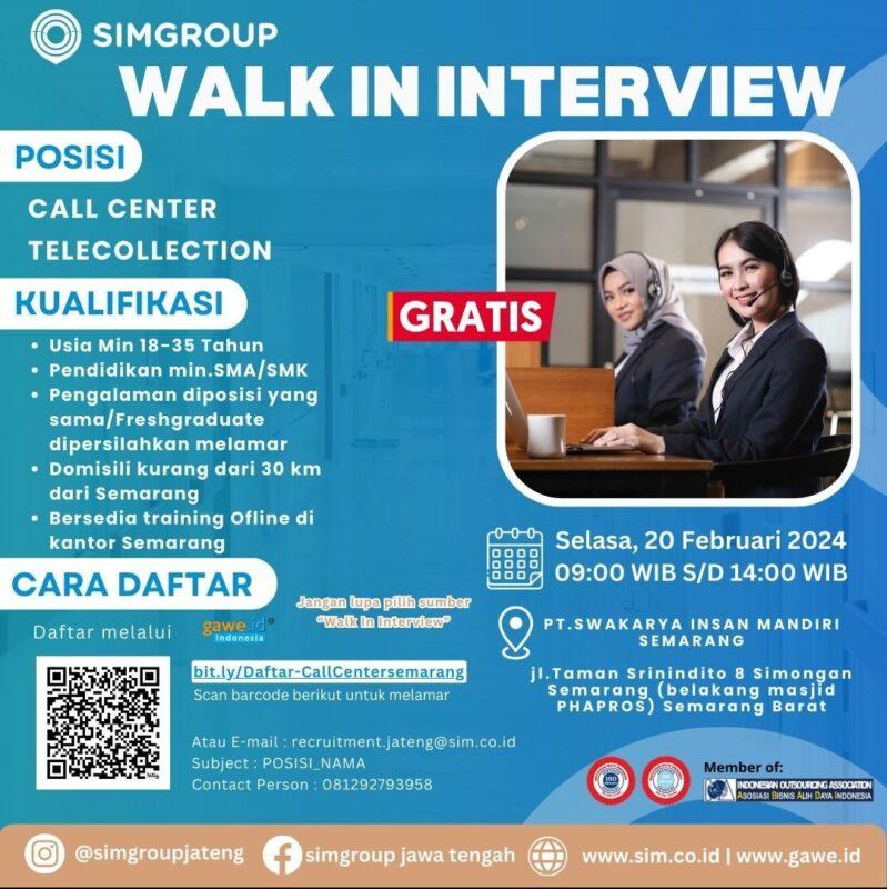 Lowongan Kerja Call Center - Telecollection di PT. Swakarya Insan ...