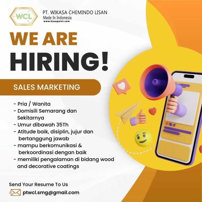 Lowongan Kerja Sales Marketing di PT. Wikasa Chemindo Lisan - LokerSemar.id