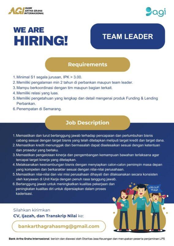 Lowongan Kerja Team Leader di Bank Artha Graha Internasional ...