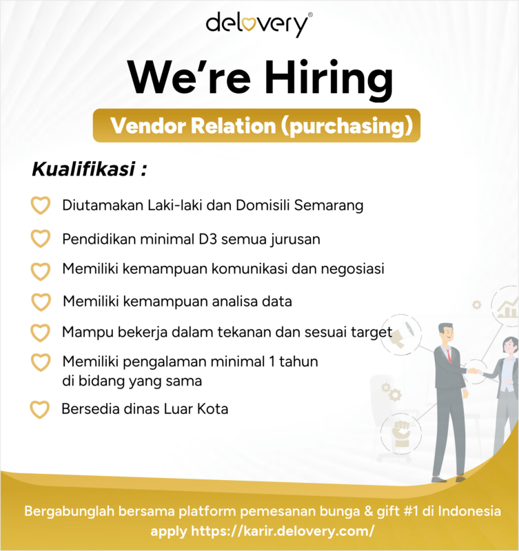 Lowongan Kerja Vendor Relation (Purchasing) - Purchasing di Delovery ...