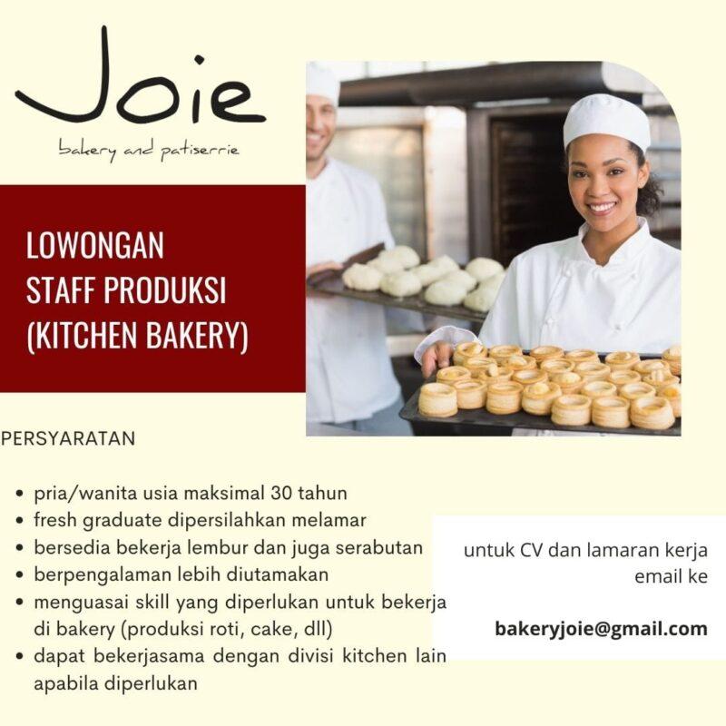 Lowongan Kerja Staff Produksi (Kitchen Bakery) di Joie Bakery Semarang ...