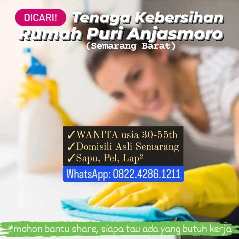 Lowongan Kerja Tenaga Kebersihan di Rumah Puri Anjasmoro - LokerSemar.id
