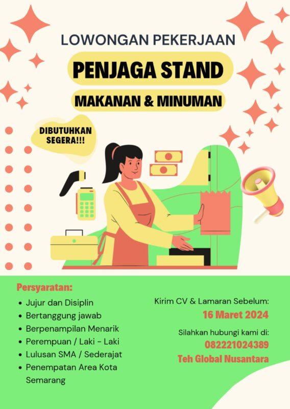 Lowongan Kerja Penjaga Stand Makanan & Minuman di Teh Global Nusantara ...