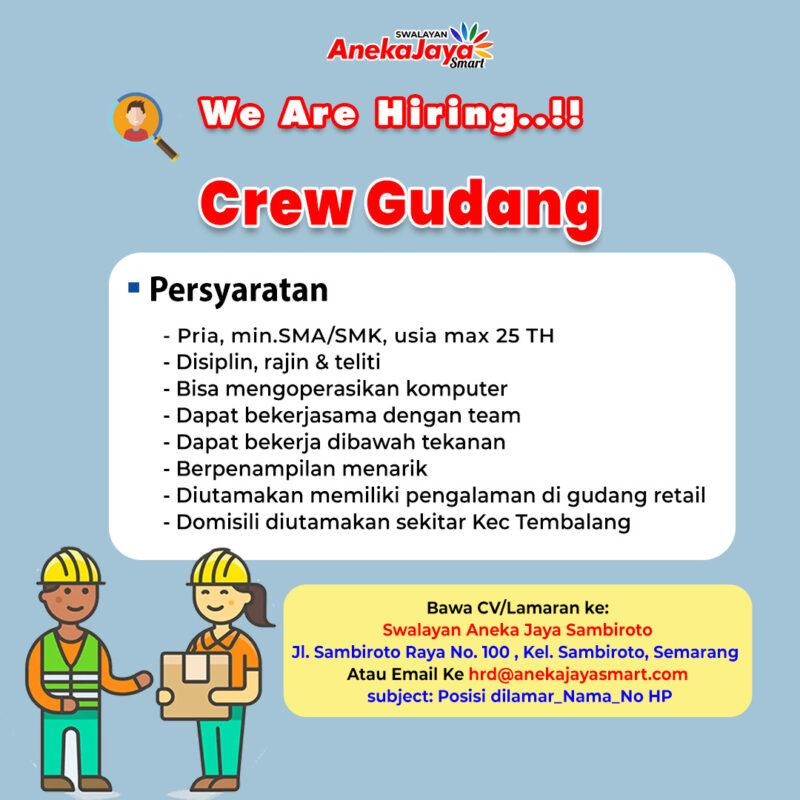 Lowongan Kerja Crew Gudang - Pramuniaga Market - Kepala Toko - Helper - Kasir di Aneka Jaya ...