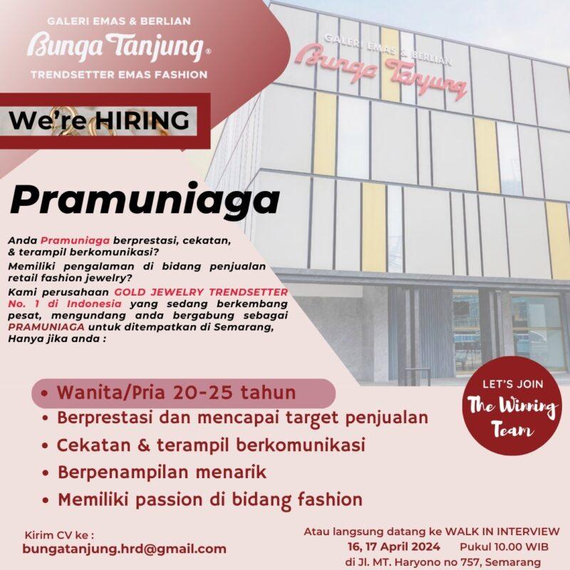 Lowongan Kerja Pramuniaga di Bunga Tanjung Gold - LokerSemar.id
