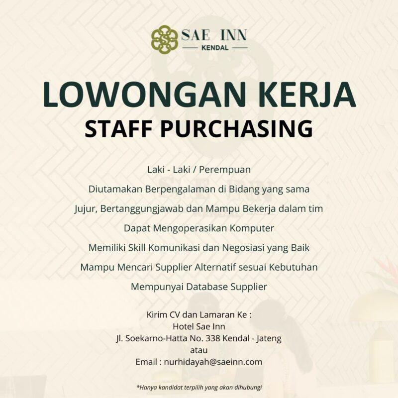 Lowongan Kerja Staff Purchasing - Digital Marketing - Cook Helper di ...