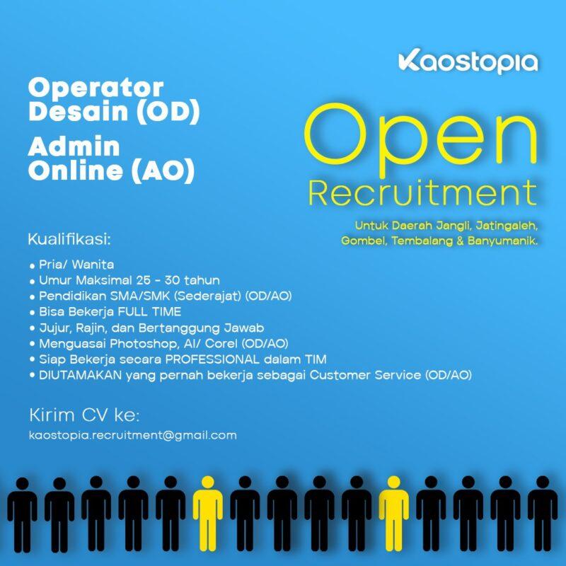 Lowongan Kerja Operator Desain (OD) - Admin Online (AO) di Kaostopia ...