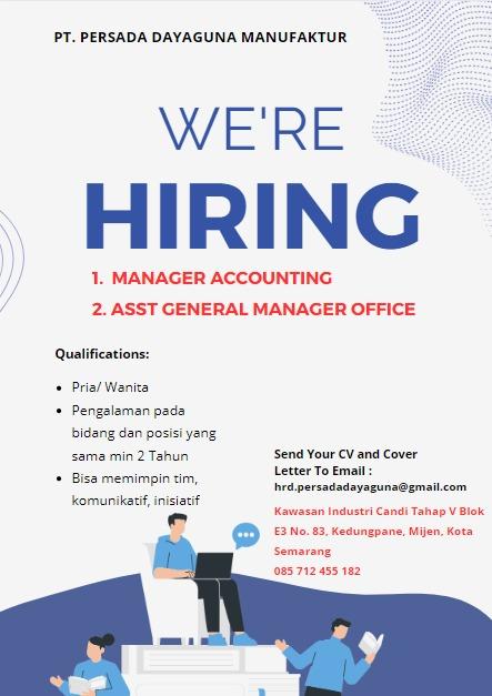 Lowongan Kerja Manager Accounting - Asst General Manager Office di PT ...