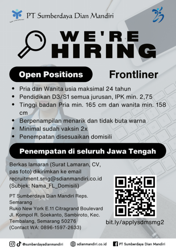 Lowongan Kerja Frontliner Perbankan di PT. Sumberdaya Dian Mandiri ...