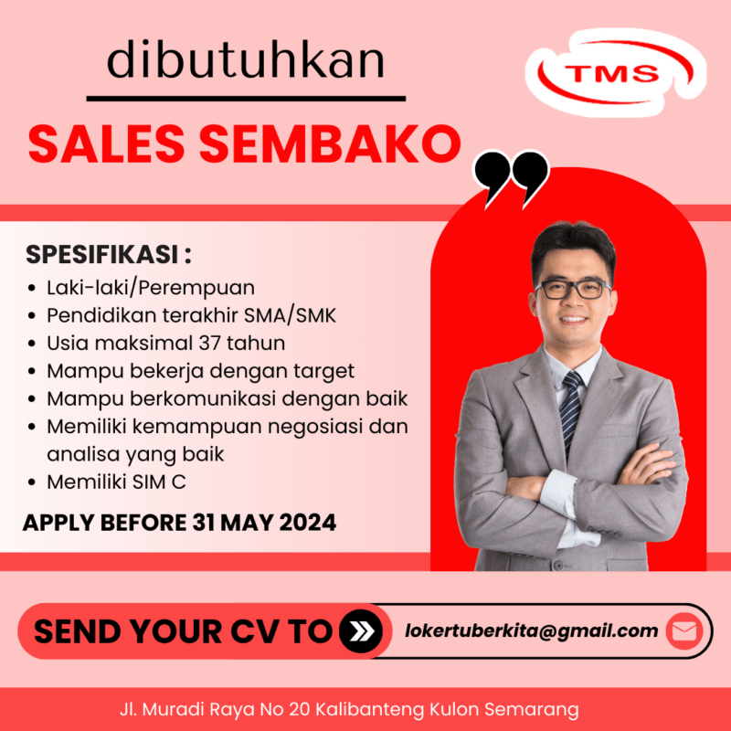 Lowongan Kerja Sales Sembako - Sales Merchandiser di PT. Tuberkita Maju ...
