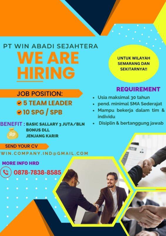 Lowongan Kerja Team Leader - SPG/SPB di PT. Win Abadi Sejahtera - LokerSemar.id