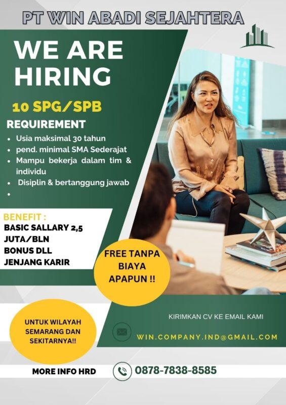 Lowongan Kerja SPG/SPB di PT. Win Abadi Sejahtera - LokerSemar.id
