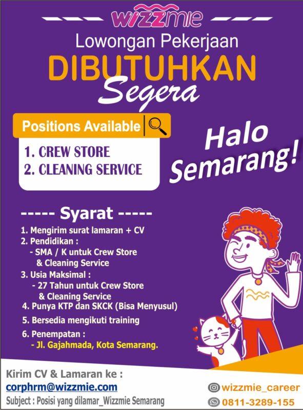 Lowongan Kerja Crew Store - Cleaning Service di Wizzmie - LokerSemar.id