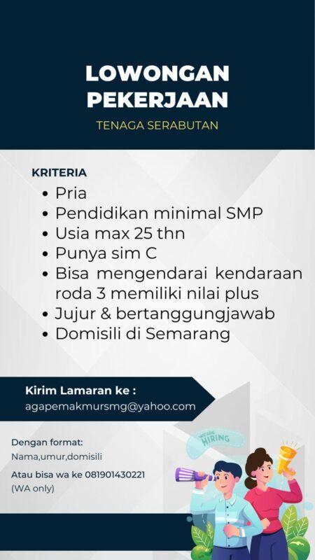Lowongan Kerja Tenaga Serabutan - Marketing Executive di CV. Agape ...