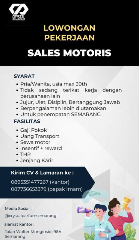 Lowongan Kerja Sales Motoris di Crystal Parfume Semarang - LokerSemar.id