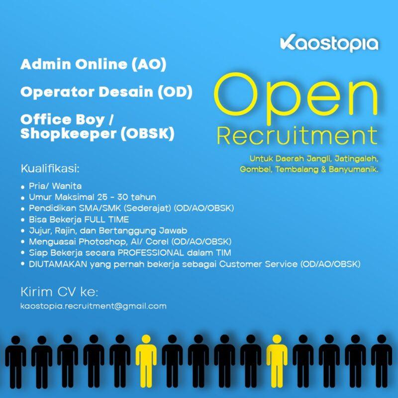 Lowongan Kerja Admin Online (AO) - Operator Desain (OD) - Office Boy/Shopkeeper (OBSK) di ...
