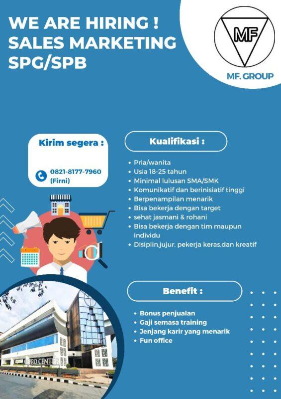 Lowongan Kerja Sales Marketing - SPG/SPB di MF Group Sejahtera - LokerSemar.id