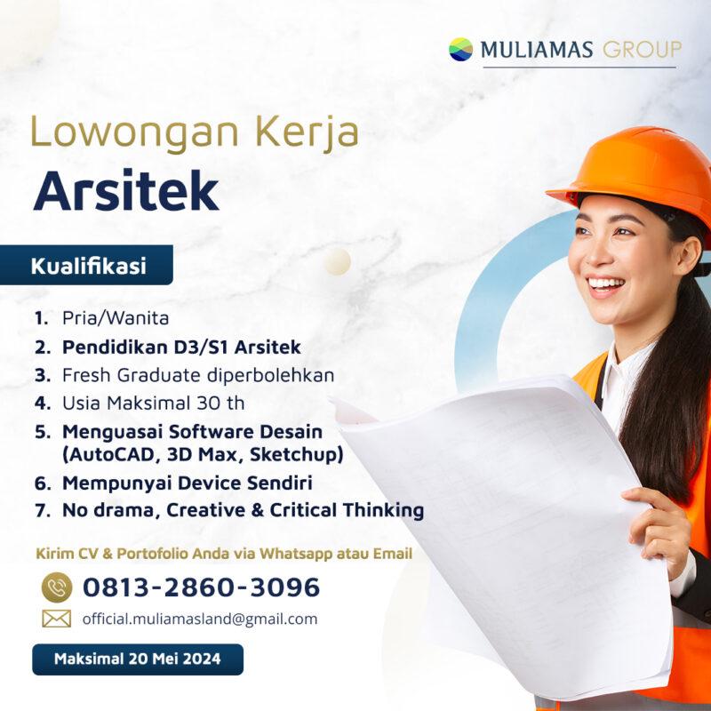 Lowongan Kerja Arsitek di Muliamas Group - LokerSemar.id