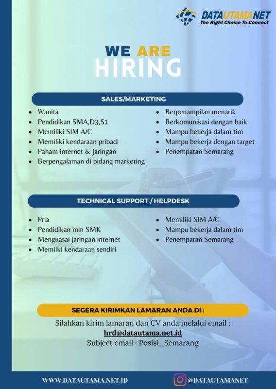 Lowongan Kerja Sales/Marketing - Technical Support/Helpdesk di PT. Data ...