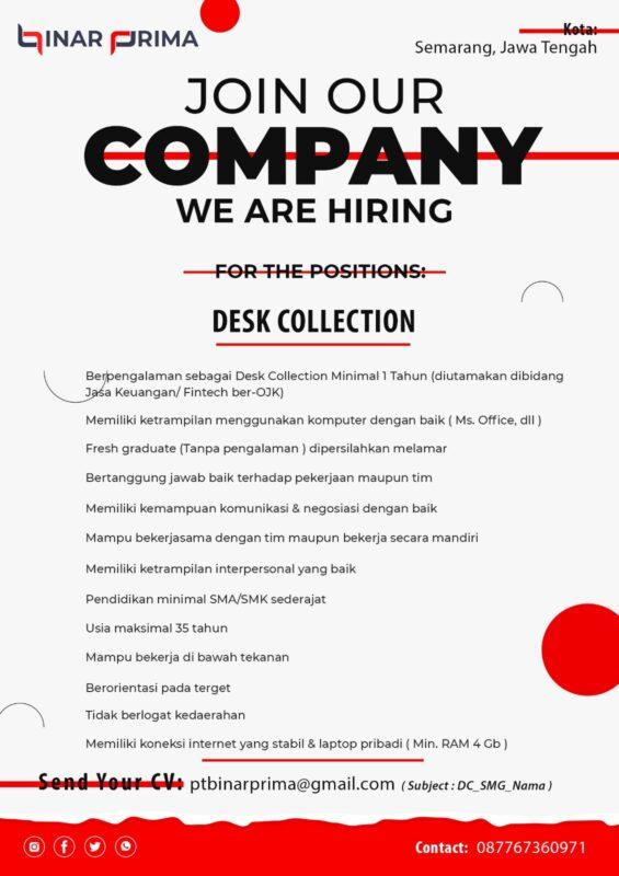 Lowongan Kerja Desk Collection di Binar Prima - LokerSemar.id