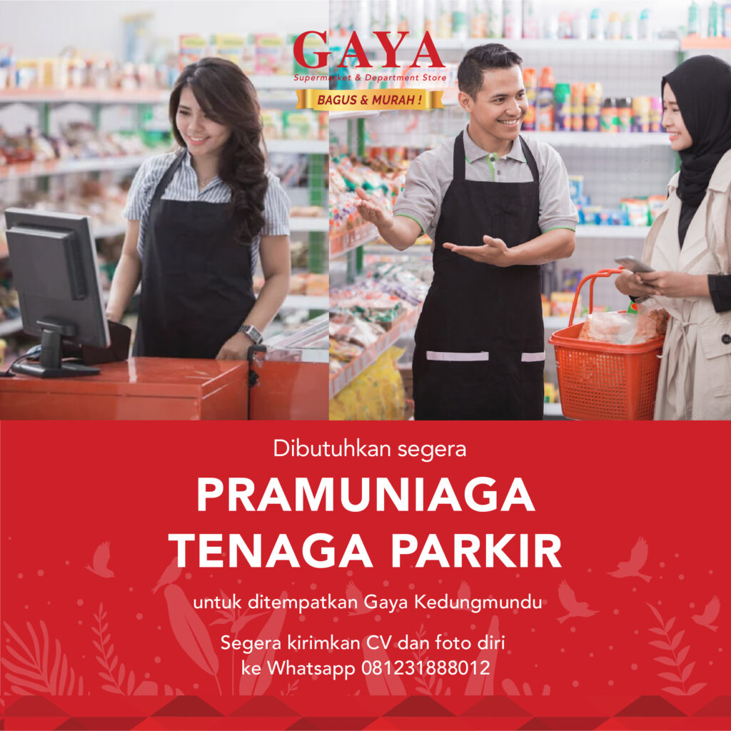 Lowongan Kerja Pramuniaga - Tenaga Parkir di Gaya Supermarket & Department Store - LokerSemar.id