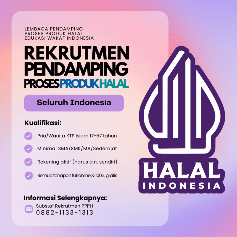 Lowongan Kerja Pendamping Proses Produk Halal di LPPPH EWI - LokerSemar.id