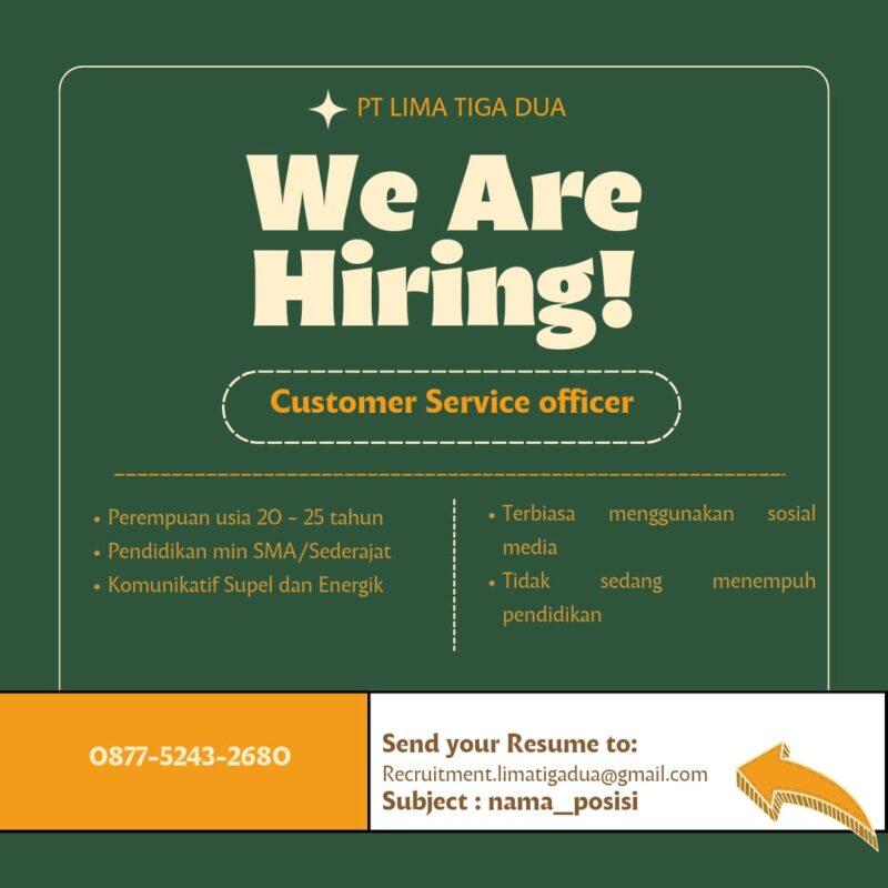 Lowongan Kerja Customer Service Officer di PT. Lima Tiga Dua ...