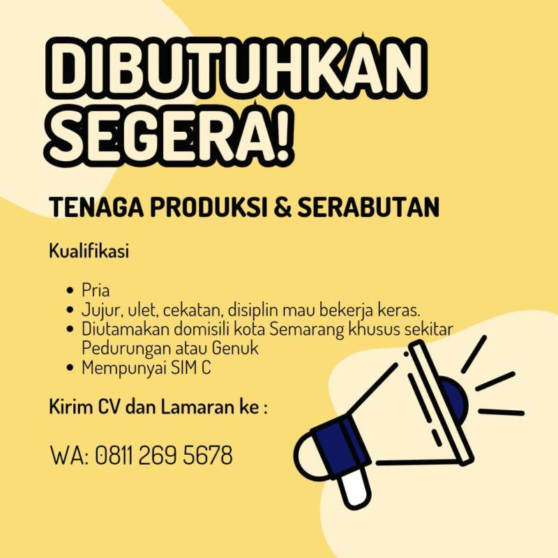 Lowongan Kerja Tenaga Produksi & Serabutan di PT. Prima Trikreasi Widya ...
