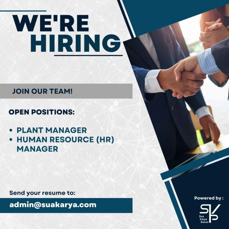 Lowongan Kerja Plant Manager - Human Resource (HR) Manager di PT. Sua ...