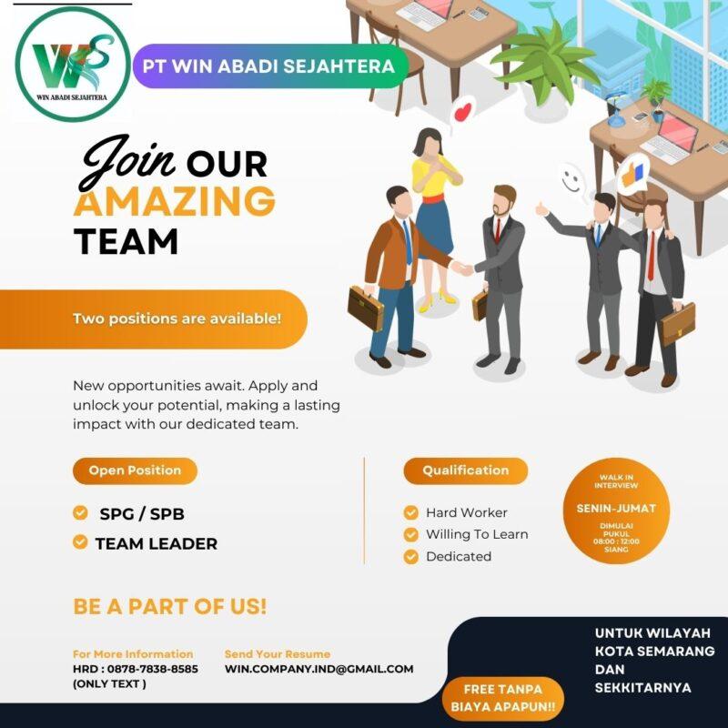 Lowongan Kerja SPG/SPB - Team Leader di PT. Win Abadi Sejahtera - LokerSemar.id