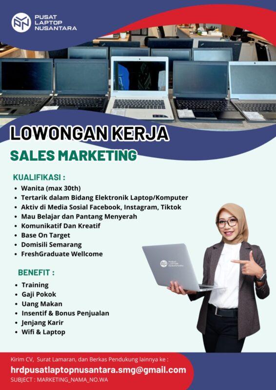 Lowongan Kerja Sales Marketing di Pusat Laptop Nusantara - LokerSemar.id