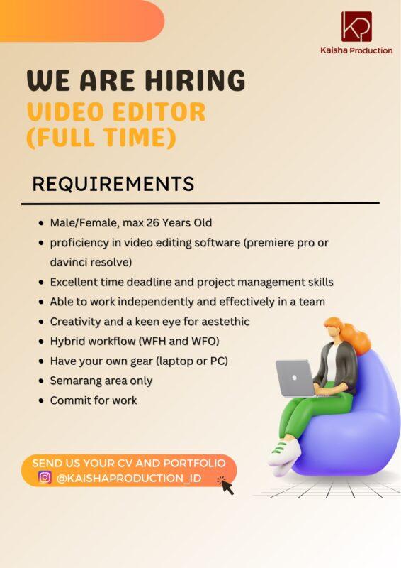 Lowongan Kerja Video Editor di Kaisha Production - LokerSemar.id