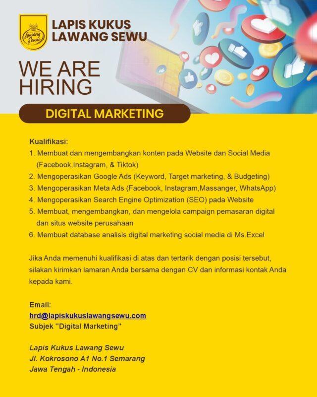 Lowongan Kerja Digital Marketing - Partnership - Marketing Promotion & Activation - Reseller ...